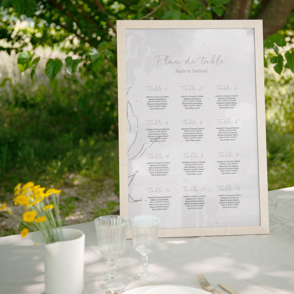 Plan de table mariage Kinfolk, poster liste invités | Satisfait ou ...