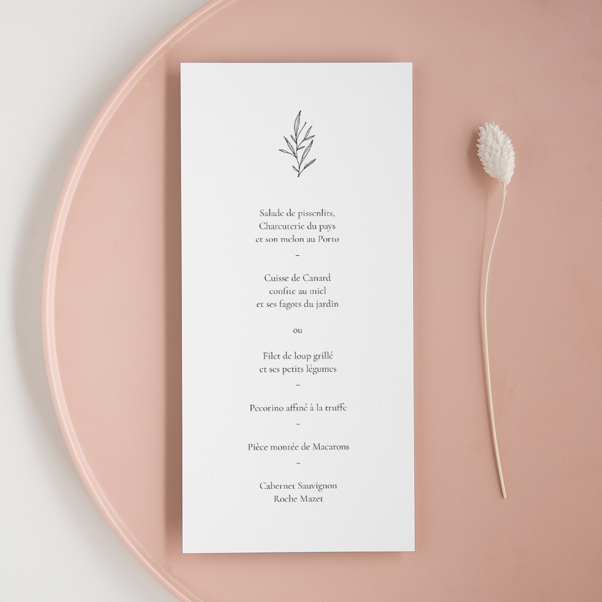 Menu mariage chic : 43 modèles personnalisables (échantillon offert)