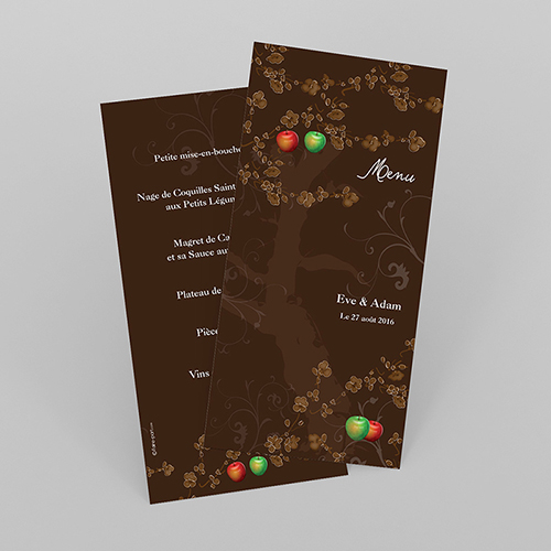 Menu mariage original : 192 modèles personnalisables (échantillon offert)
