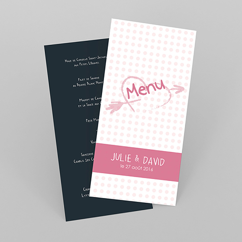 Menu mariage original : 192 modèles personnalisables (échantillon offert)