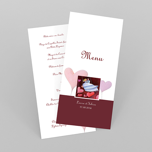 Menu mariage original : 192 modèles personnalisables (échantillon offert)