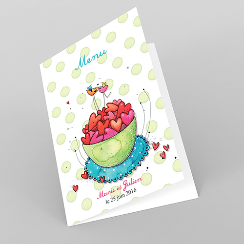 Menu mariage original : 192 modèles personnalisables (échantillon offert)