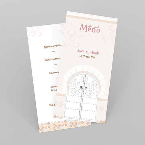 Menu mariage original : 192 modèles personnalisables (échantillon offert)