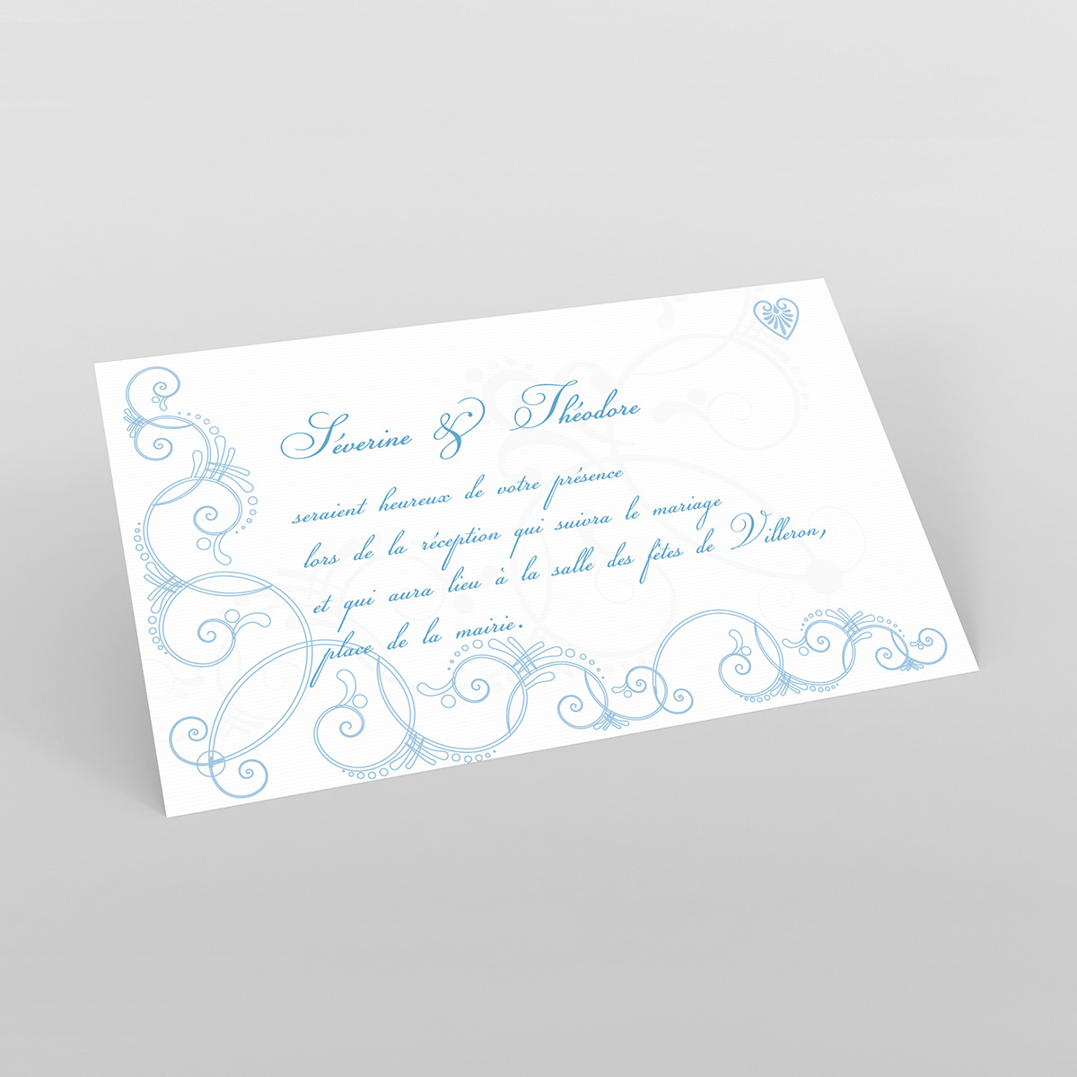Carte d'invitation mariage Céleste | Echantillon offert