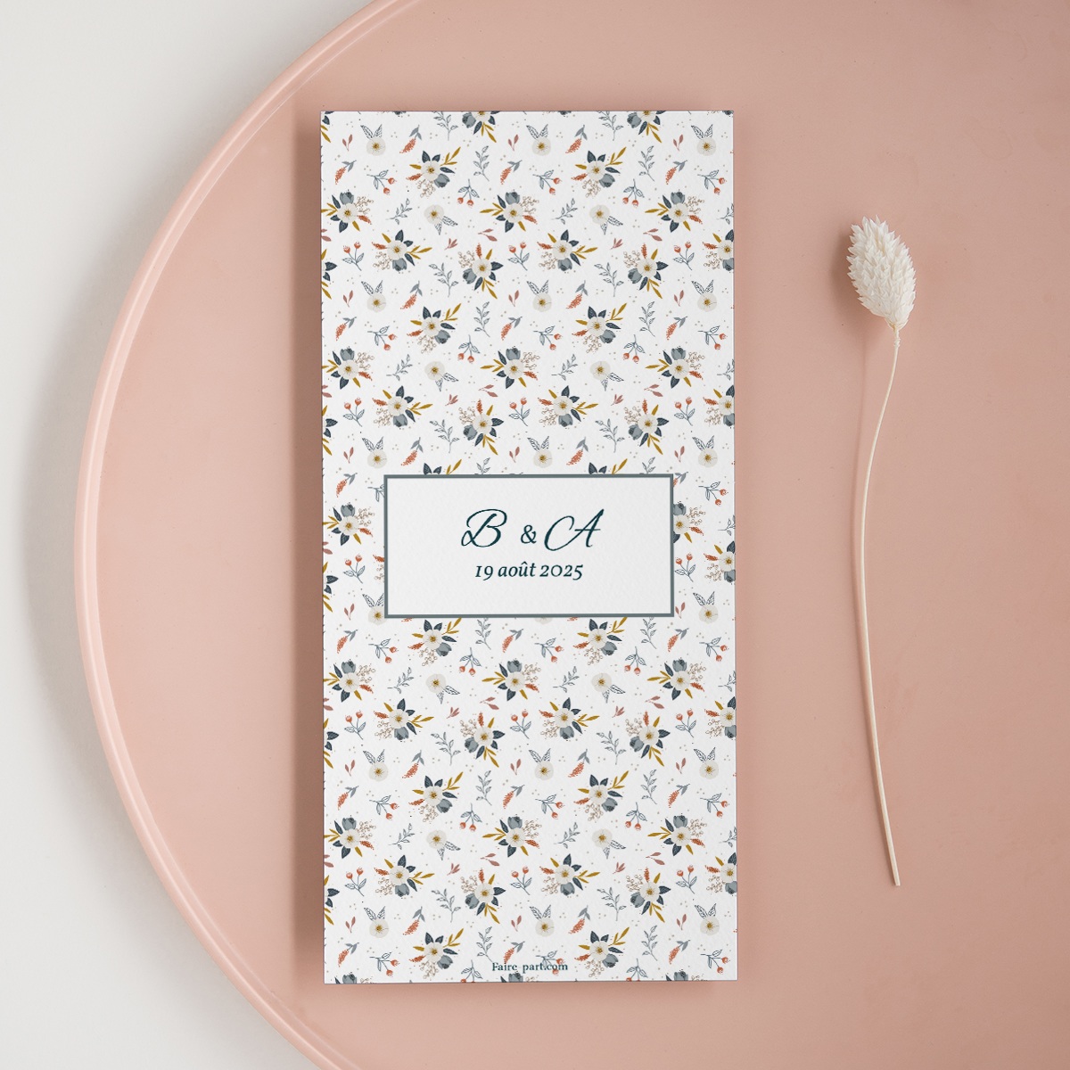 Menu mariage Liberty Gris bleu, repas de noces | Echantillon offert