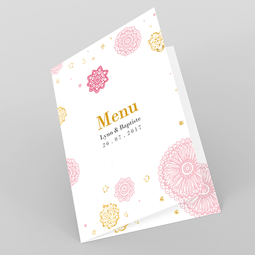 Menu mariage original : 192 modèles personnalisables (échantillon offert)