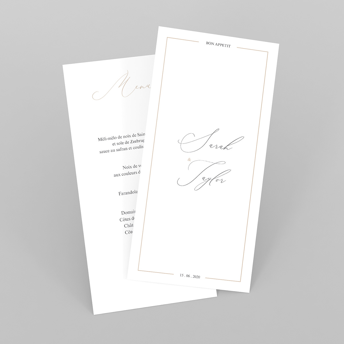 Menu mariage Pure Elégance | Echantillon offert