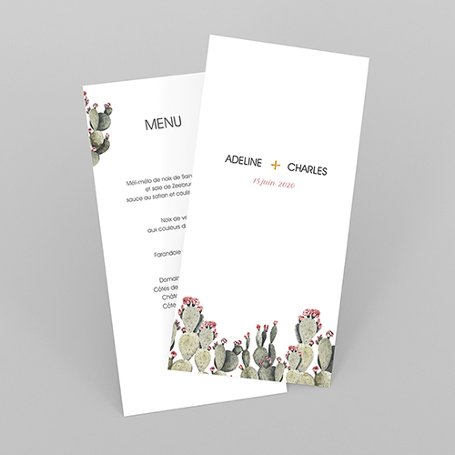 Menu mariage original : 192 modèles personnalisables (échantillon offert)